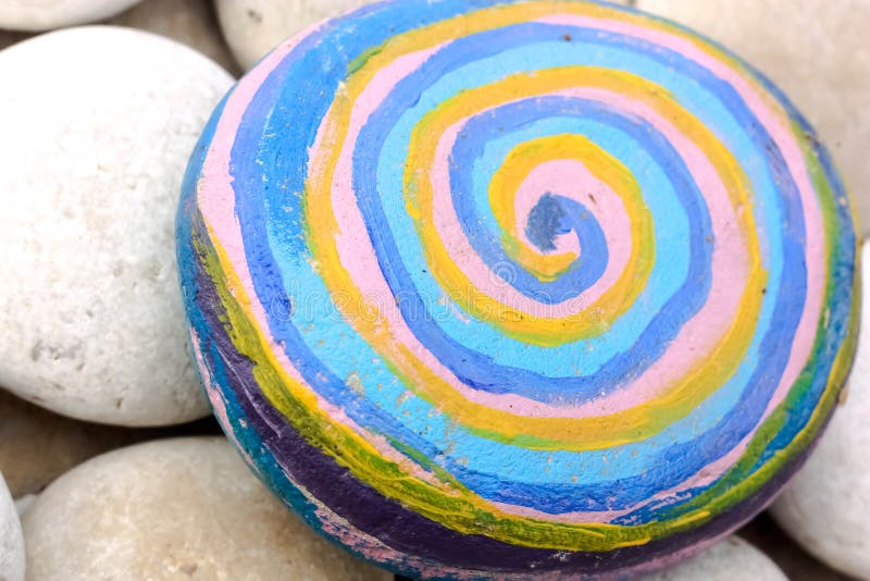 Big Round Pebble with Spirals Stock Image - Image of circles, pattern ...