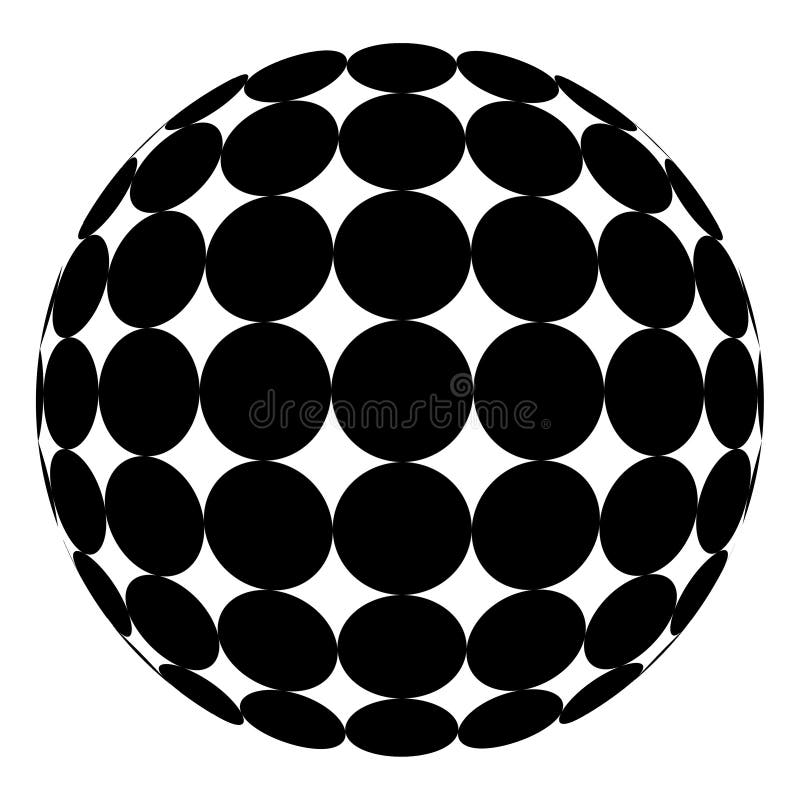 Big Round Sphere Created Out of Black Dots Isolated on White Background ...