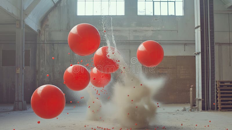 Big Rubber Balls Bouncing Indoors Stock Photo - Image of retro ...