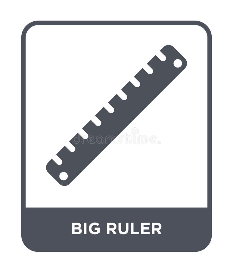 Big Ruler Icon in Trendy Design Style. Big Ruler Icon Isolated on White ...