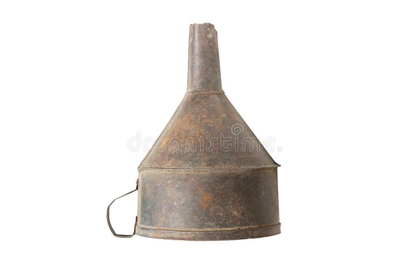 Big Rusty Funnel Isolated on White Background Stock Photo - Image of ...