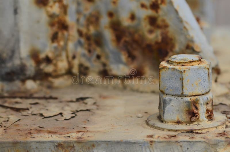 Big Rusty Metal Nuts Locked Stock Image - Image of brown, pole: 69282277