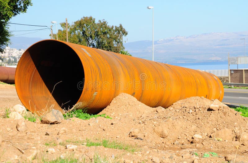 Big rusty pipe. stock image. Image of shape, shade, hole - 37705237
