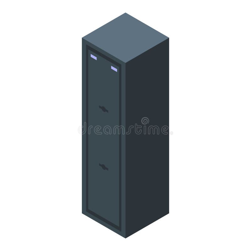 Big Safe Deposit Box Standing Upright Isometric View Stock Illustration ...