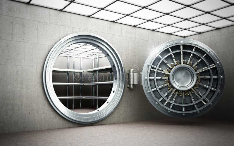 Big Safe Door with Empty Ingots High Resolution 3D Image Stock ...