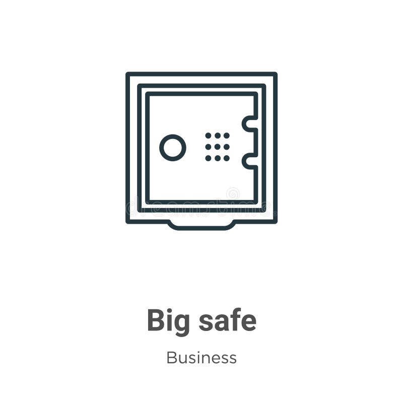 Big Safe Outline Vector Icon. Thin Line Black Big Safe Icon, Flat ...