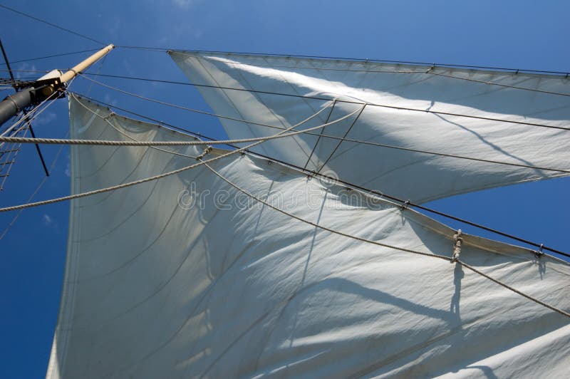 Shroud, Sail and Rope Ladder of a Sailboat Stock Photo - Image of tight ...