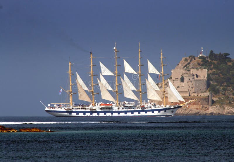 Big sail ship stock photo. Image of yacht, wooden, transportation ...