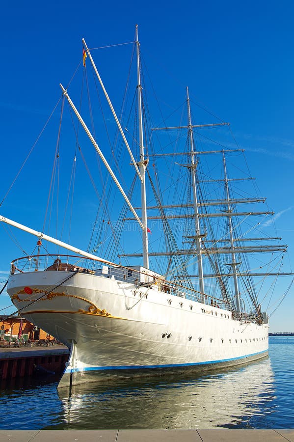Big Sailing Ship at the Harbor with Blue Sky Editorial Photo - Image of ...