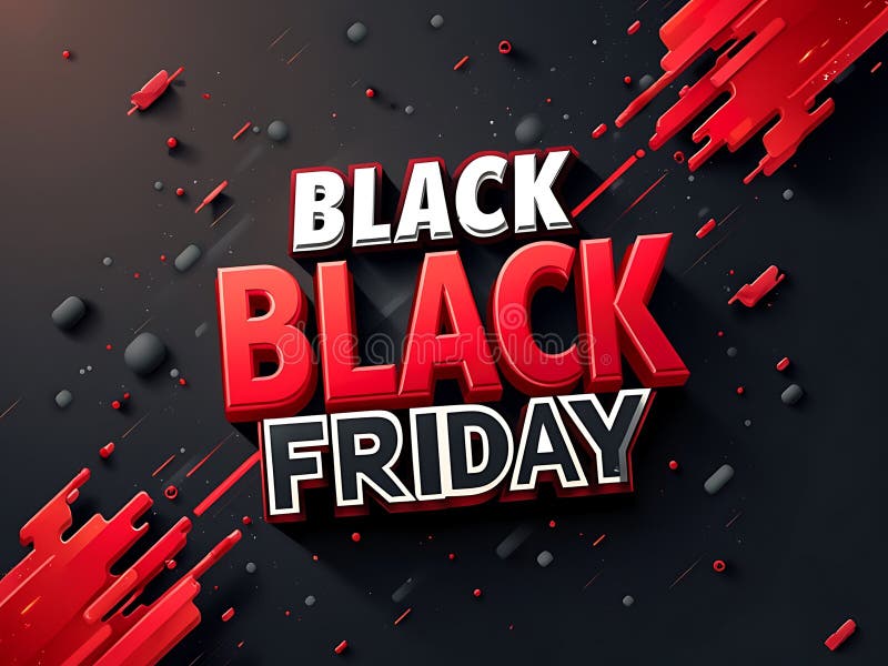 Big Sale Banner with Red and Black Dynamic Lines for Black Friday Stock ...