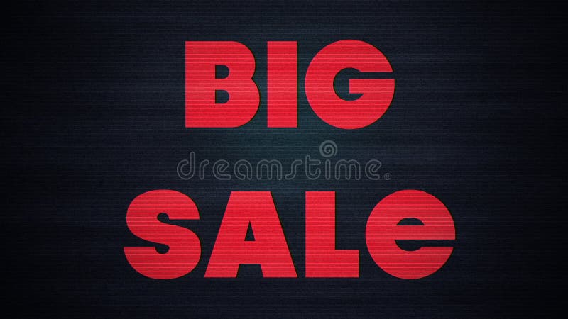 Big Sale 3D Text Design Old TV Effect Stock Illustration - Illustration ...