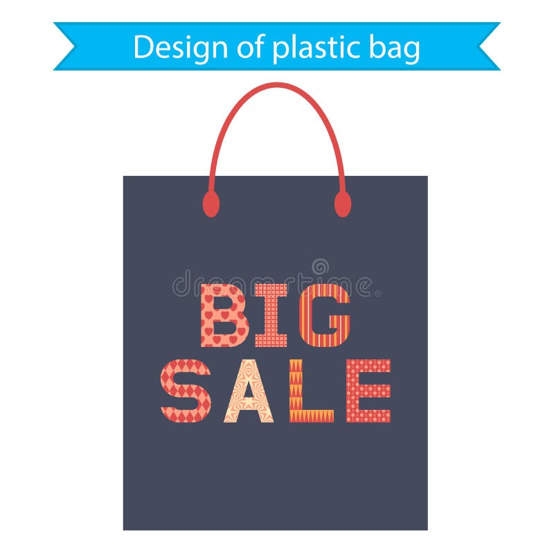 Big Sale. Design of Plastic Bag. Vector. Stock Vector - Illustration of ...