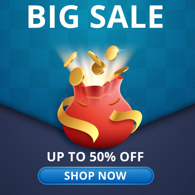 Big Sale Discount Banner Template Promotion Stock Vector - Illustration ...