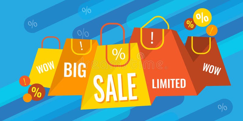 Big Sale and Discounts Banner. Stock Vector - Illustration of discount ...