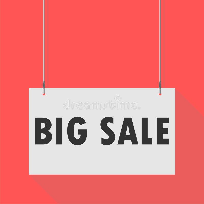 Big sale Hanging Sign stock vector. Illustration of percent - 97374575