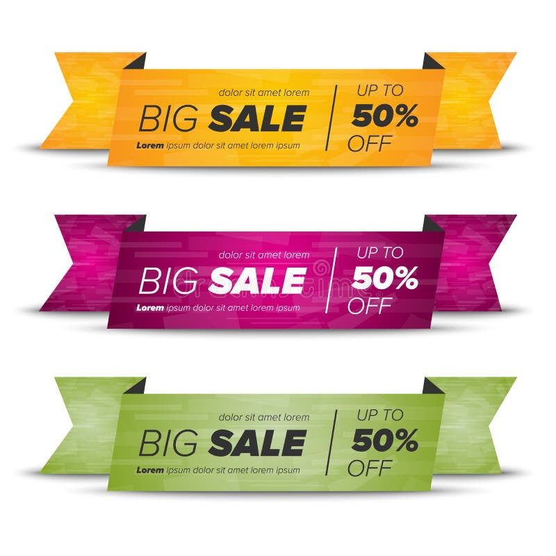 Big Sale Horizontal Banners Stock Vector - Illustration of market ...