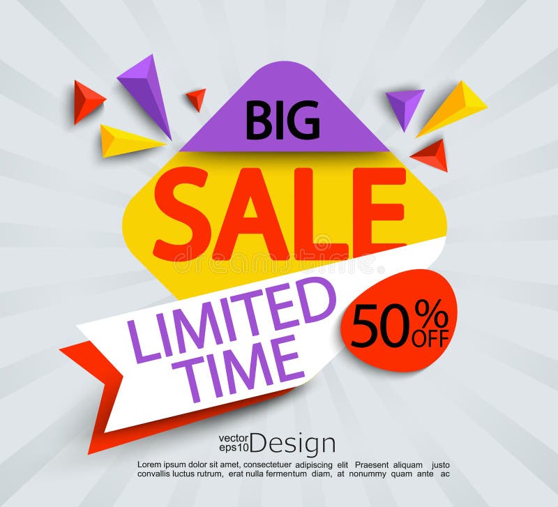 Sale with Limited Time Flyer or Banner Design. Stock Illustration ...