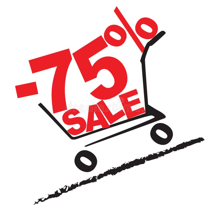 Big Sale, 75 Percentage Discount Stock Illustration - Illustration of ...