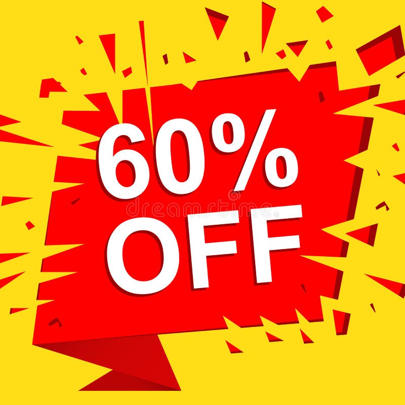 Big Sale Poster with 60 PERCENT OFF Text. Advertising Vector Banner ... Big Sale Poster with 60 PERCENT OFF Text. Advertising Vector Banner ...