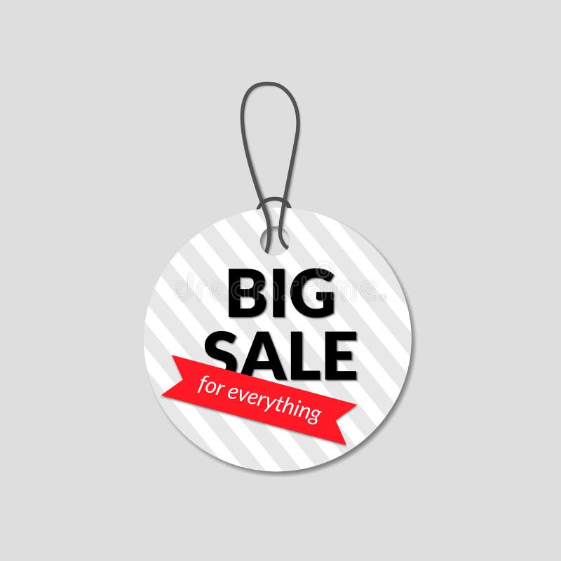 Big Sale Round Hanging Tag. Sale Badge Stock Vector - Illustration of ...