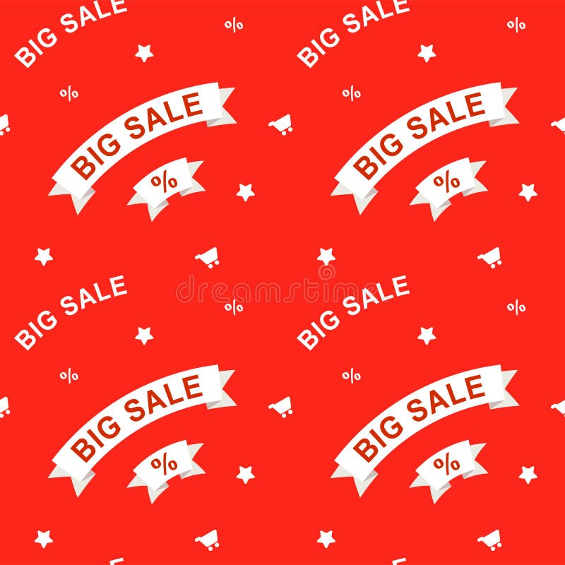 Big sale seamless pattern. stock vector. Illustration of promotion ...