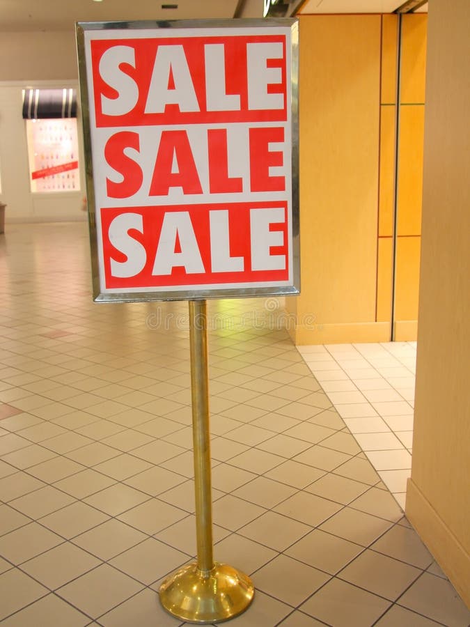 A Big SALE Sign on the Entrance Stock Photo - Image of selling, spend ...