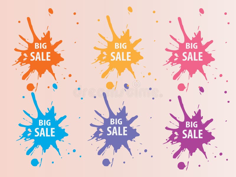 Sale Splash Label Illustration Stock Vector - Illustration of cartoon ...