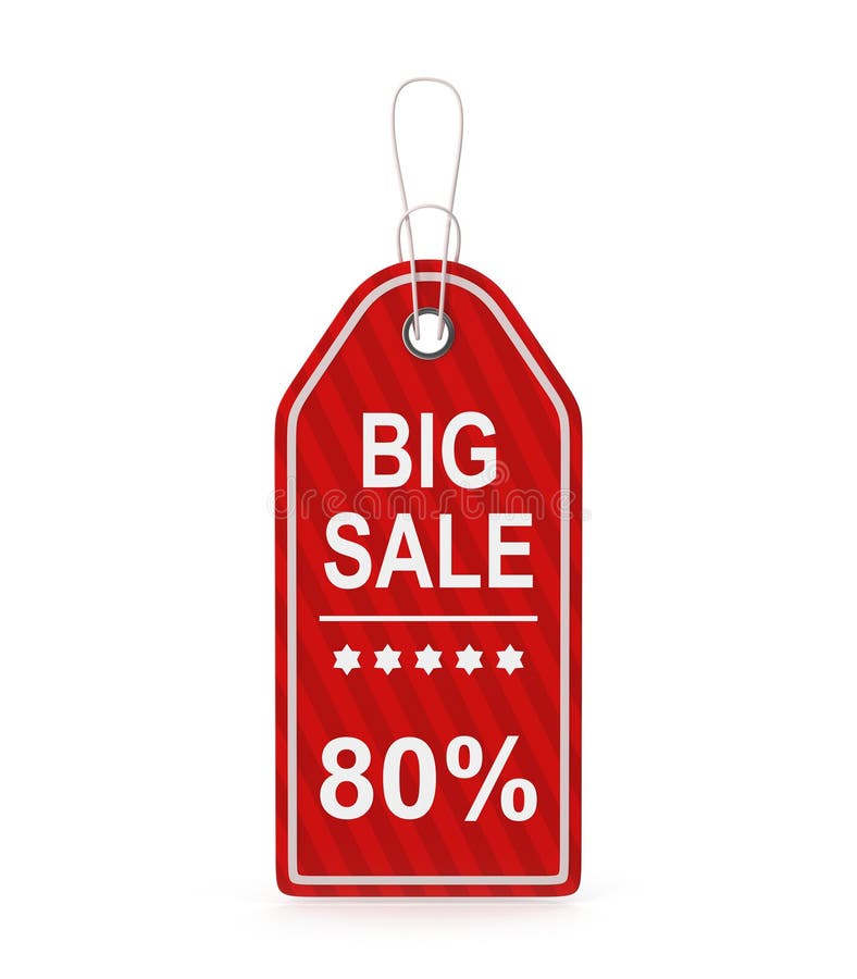 Big Sale Tag 80 Percent stock illustration. Illustration of isolated ...