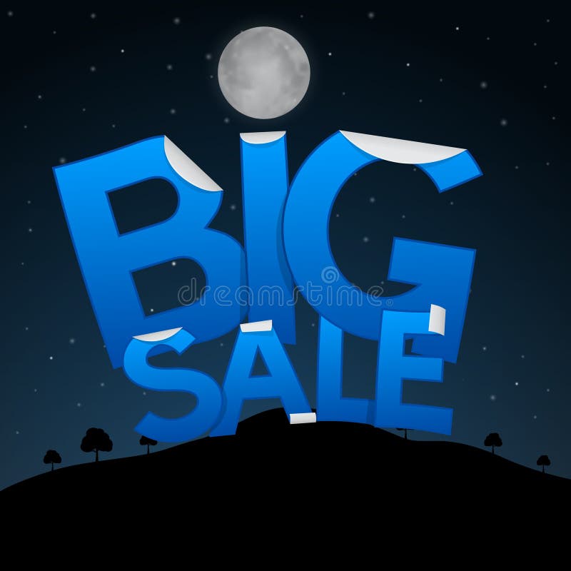 Big Sale Title on Dark Landscape Stock Vector - Illustration of full ...