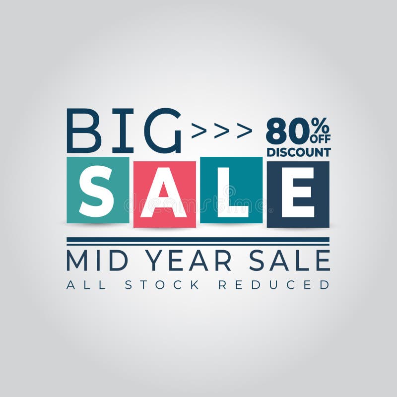 Big Sale Upto 80 Percent Mid Year Sale Template Vector Illustration ...