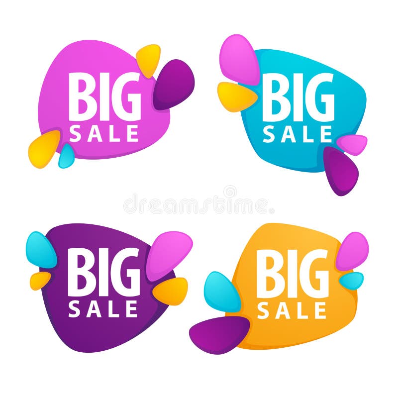 Big Sale, Vector Collection of Bright Discount Bubble Tags Stock Vector ...