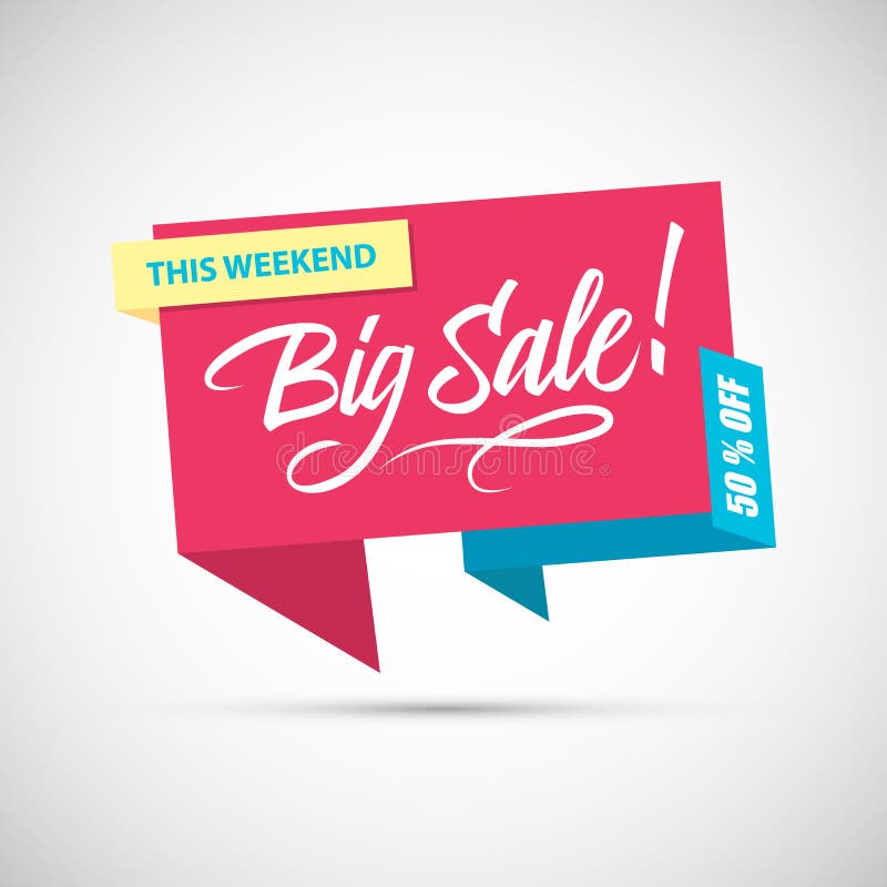 Big Sale, this Weekend Special Offer Banner, 50 Off. Stock Vector ...