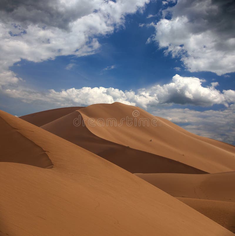 Big sand dunes in desert stock photo. Image of evening - 136508056