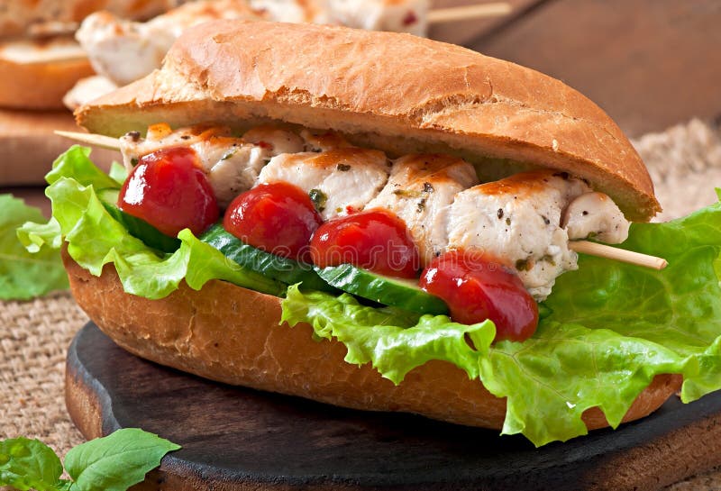Sandwich with chicken stock image. Image of club, gourmet - 55564507