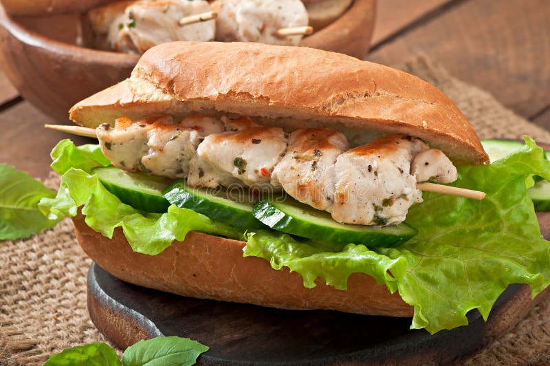 Sandwich with chicken stock image. Image of club, gourmet - 55564507