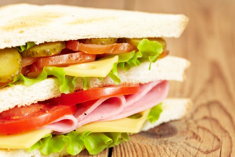 Big Sandwich with Fresh Vegetables Stock Image - Image of meat, gourmet ...