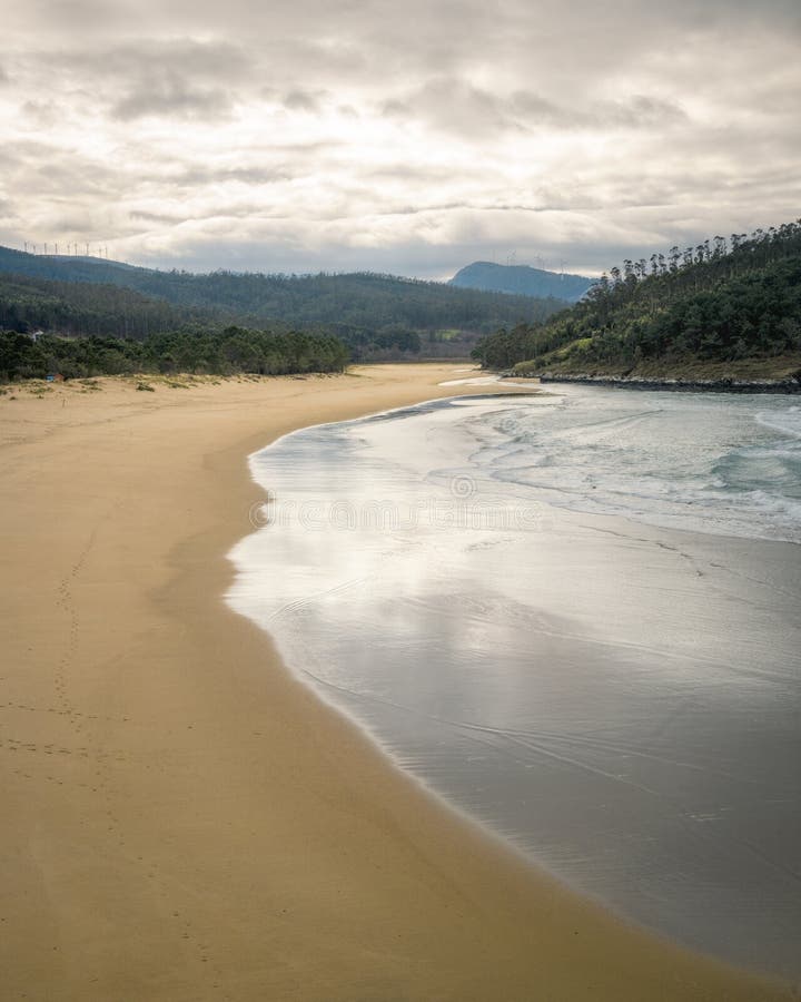 Big Sandy Beach of Calm Waters Stock Photo - Image of cantabrian, clear ...