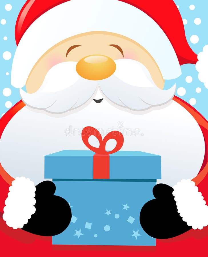 Big Santa with Gift stock vector. Illustration of winter - 21488021