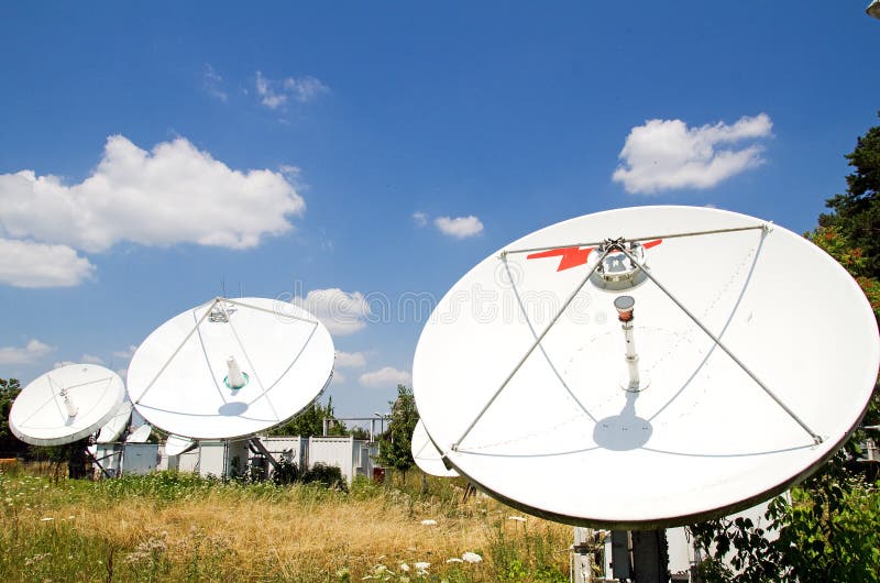 Big satellite antennas stock photo. Image of receiver - 20375306