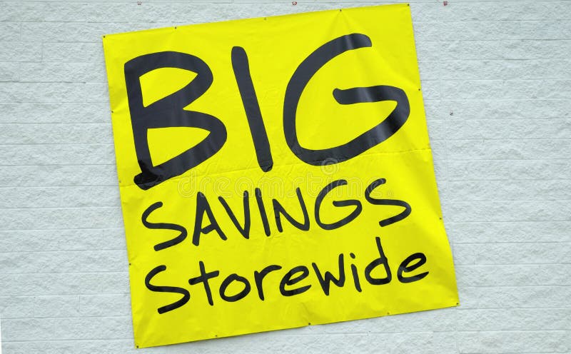 Big Savings stock image. Image of market, sign, wall, signage - 89223