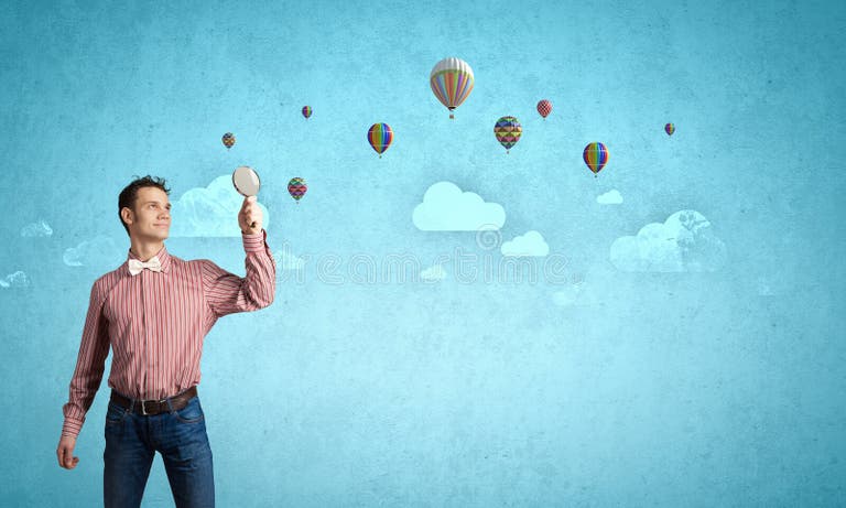 Big science head stock photo. Image of shout, magnifier - 51765344