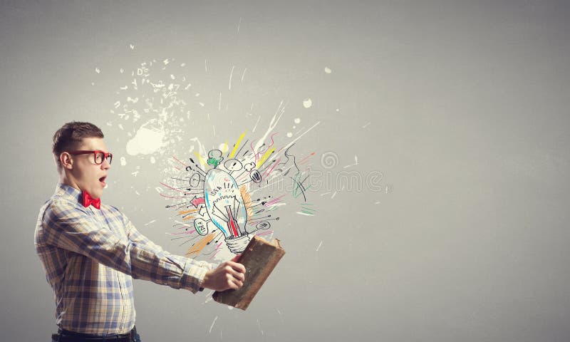 Big science head stock image. Image of bulb, genius, lesson - 48626505