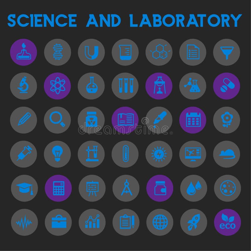 Big Science Icon Set, Trendy Flat Icons Collection Stock Illustration ...