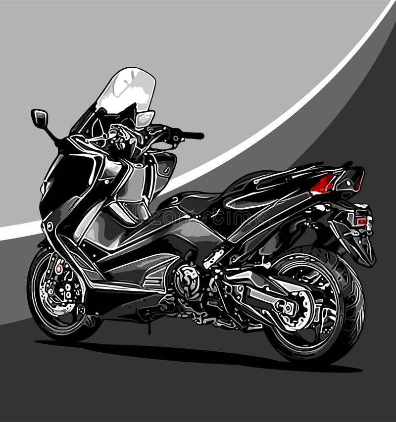 A big scooter rear view stock vector. Illustration of rear - 248803564