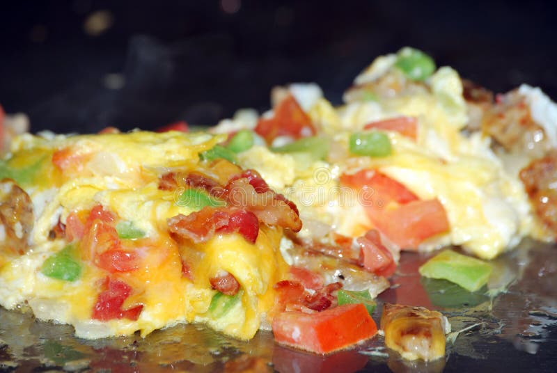 Big Scramble stock image. Image of bacon, food, eggs - 44448469