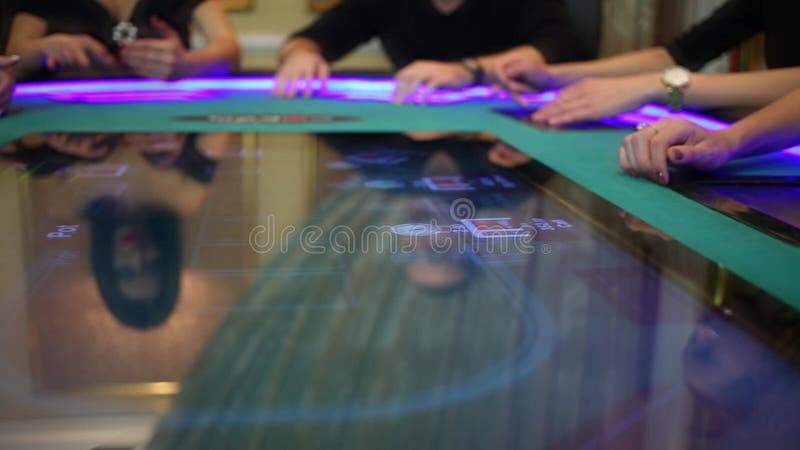 Big Screen on the Electronic Poker Table Around Stock Footage - Video ...