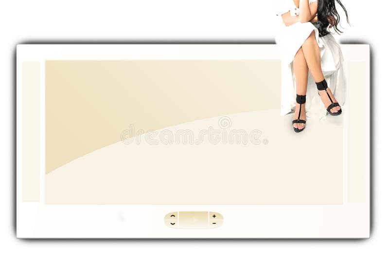 Big screen and girl stock image. Image of paper, person - 16427999