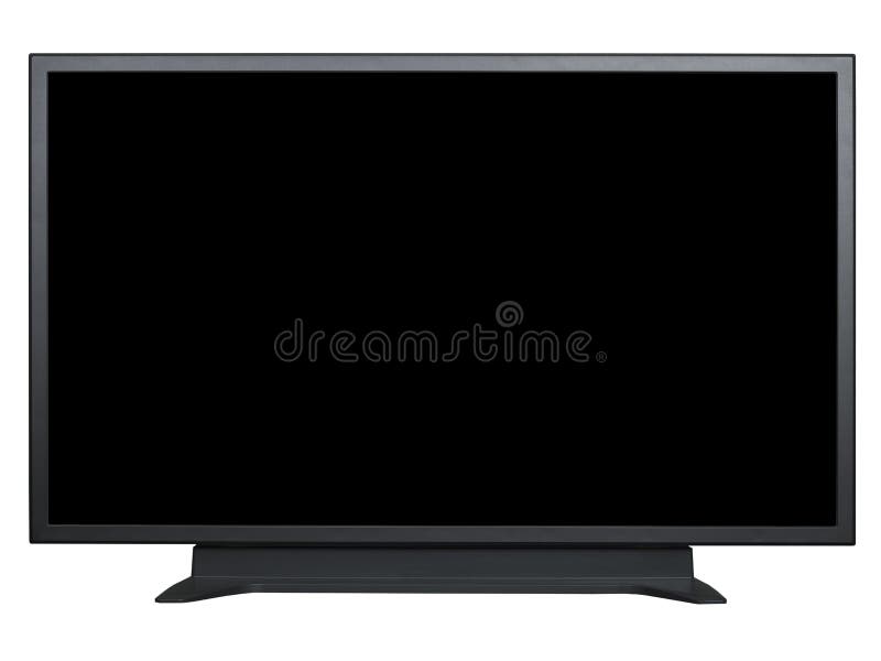 Big Screen Plasma Television on White Stock Image - Image of cable ...