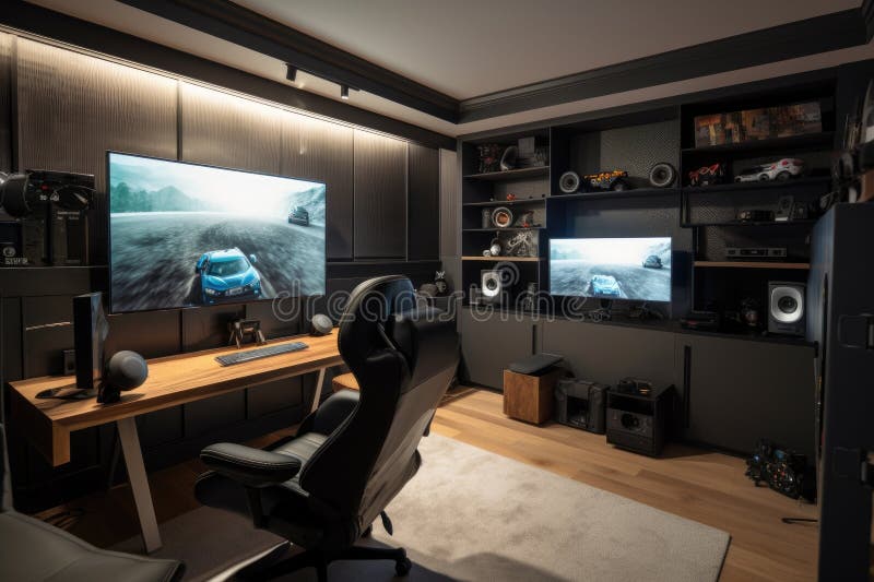 Big-screen Tv and State-of-the-art Gaming System in the Home Office for ...