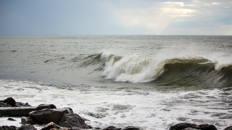 Big Sea Wave on the Black Sea, Poti, Georgia Stock Image - Image of ...